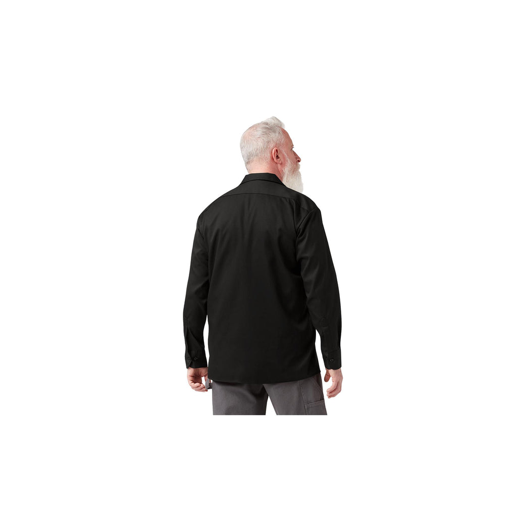 Dickies Flex Relaxed Fit Long Sleeve Twill Work Shirt Black Shoeteria